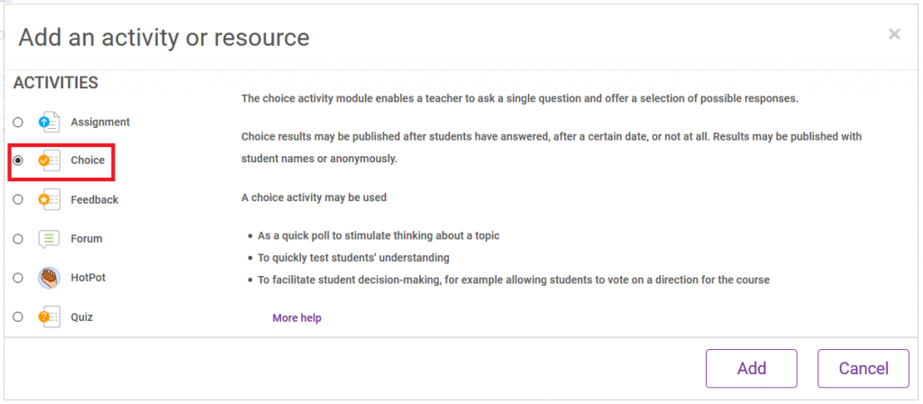 01: a:Add Choice activity – Quiklrn
